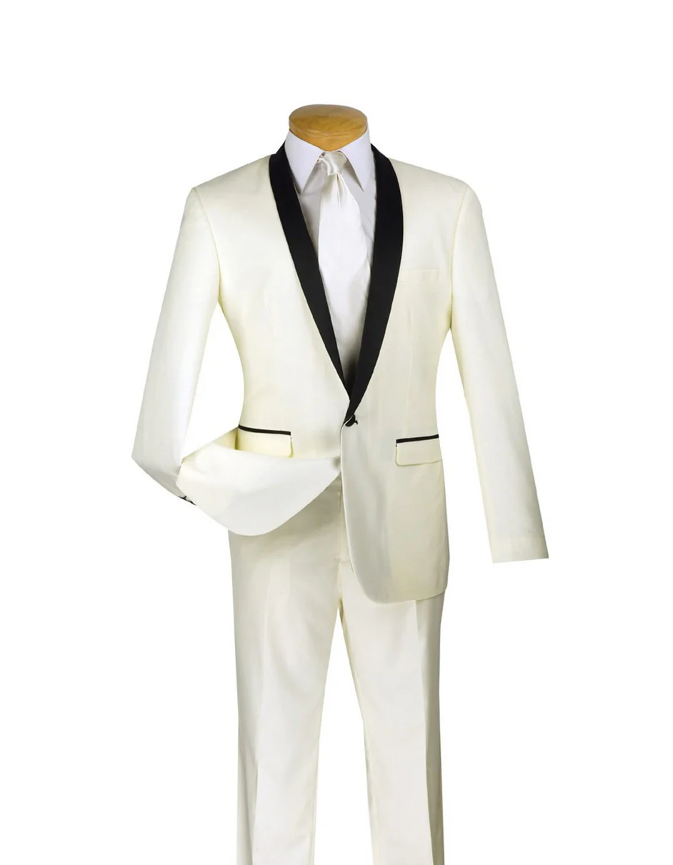 White Prom Suit - White Prom Tuxedo Suits - White Wedding Shawl Tuxedo ...