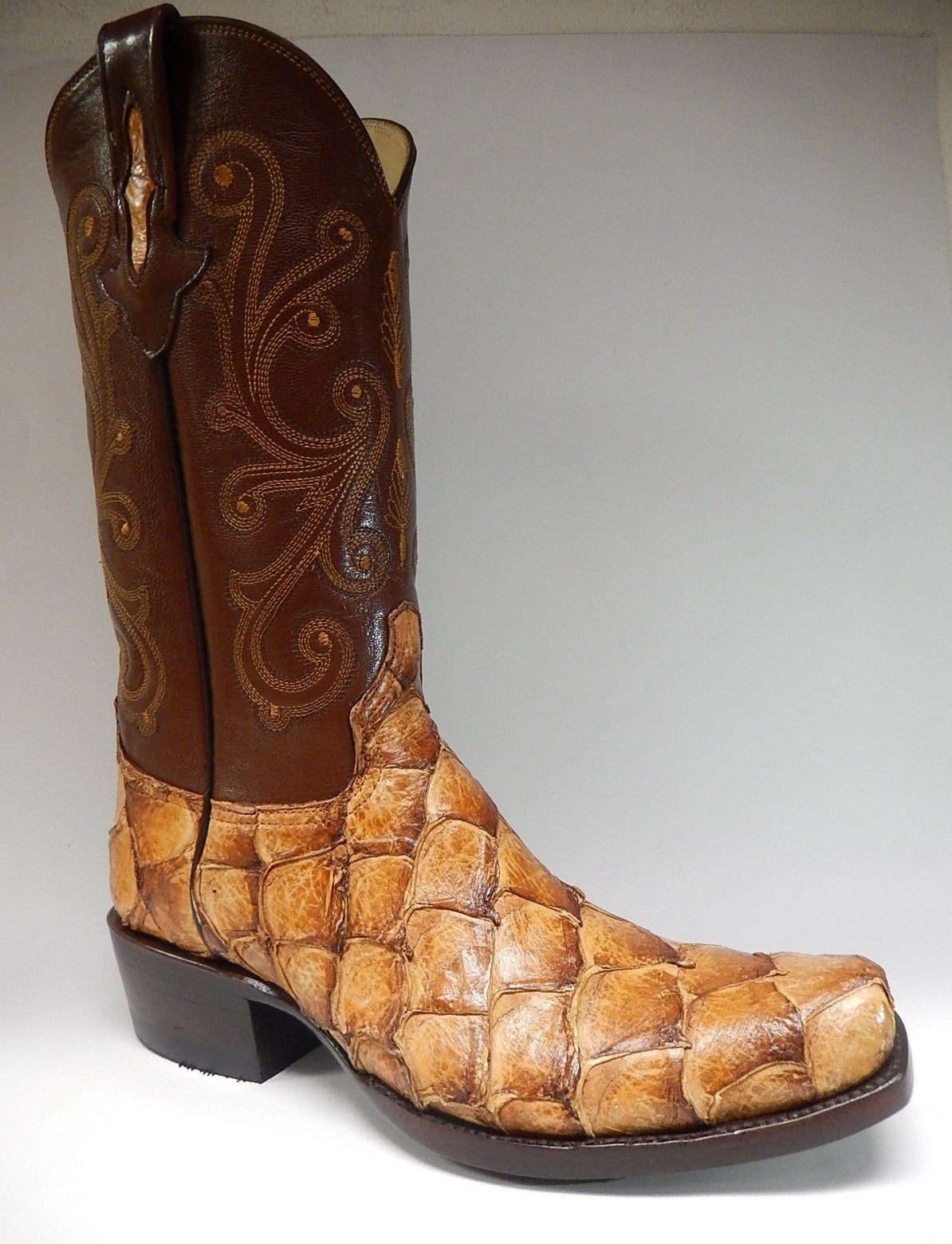 Safari Pirarucu Monster Fish Cowboy Boots — USA Men's Outlet