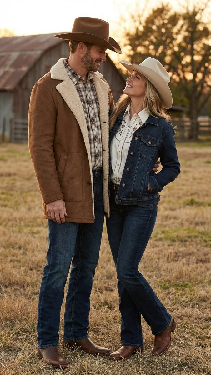 Men’s Brown Western Faux Suede Blazer Coat – Cowboy Style Long Jacket ...