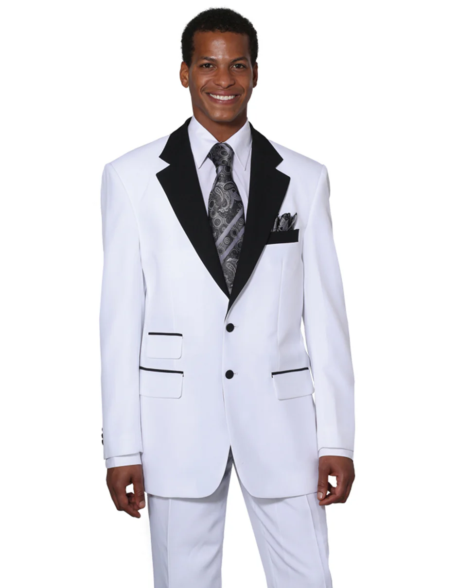 White Prom Suit - White Prom Tuxedo Suits - White Wedding Lapel Prom T ...
