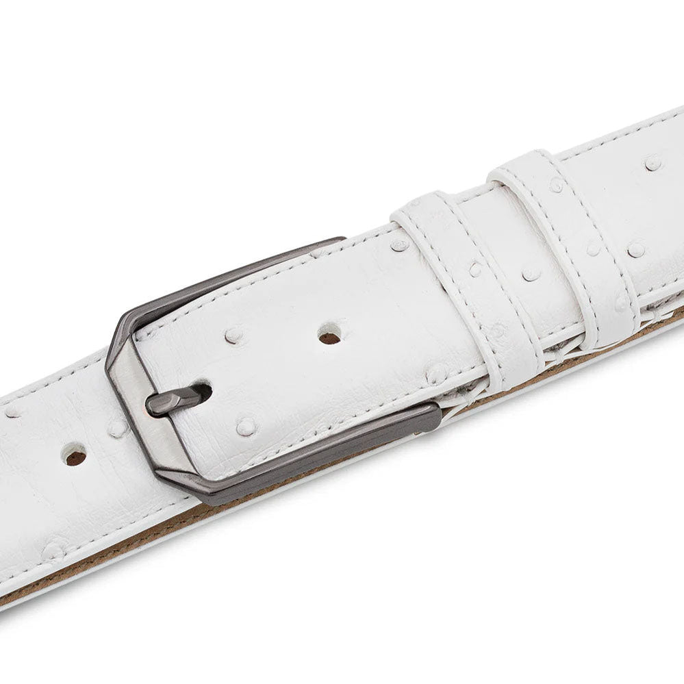 Mezlan Ostrich Skin Belt White (AO11678) — USA Men's Outlet