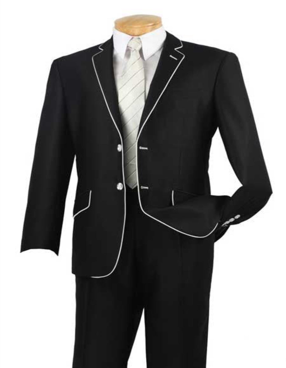 Western Suit - With Trim Collar - Slim Fitted Jacket And Pants - Black ...