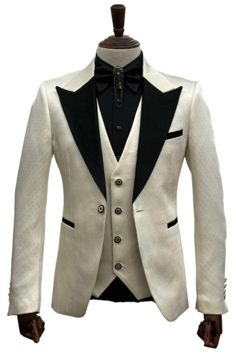 Ivory Wedding Suit - Cream Tuxedo Suit Slim Fit - Ivory Dinner Jacket ...