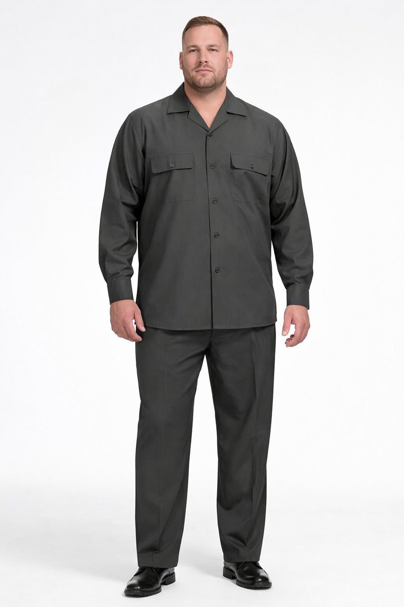Mens Luxury Charcoal Grey Wool Two-Piece Leisure Walking Suit — USA Men ...