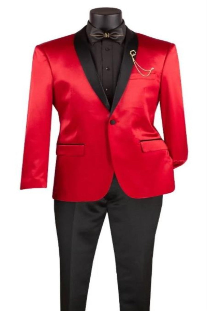 Shiny Suit - Sharkskin Tuxedo - Bright Color Tuxedo In Red Perfect For ...