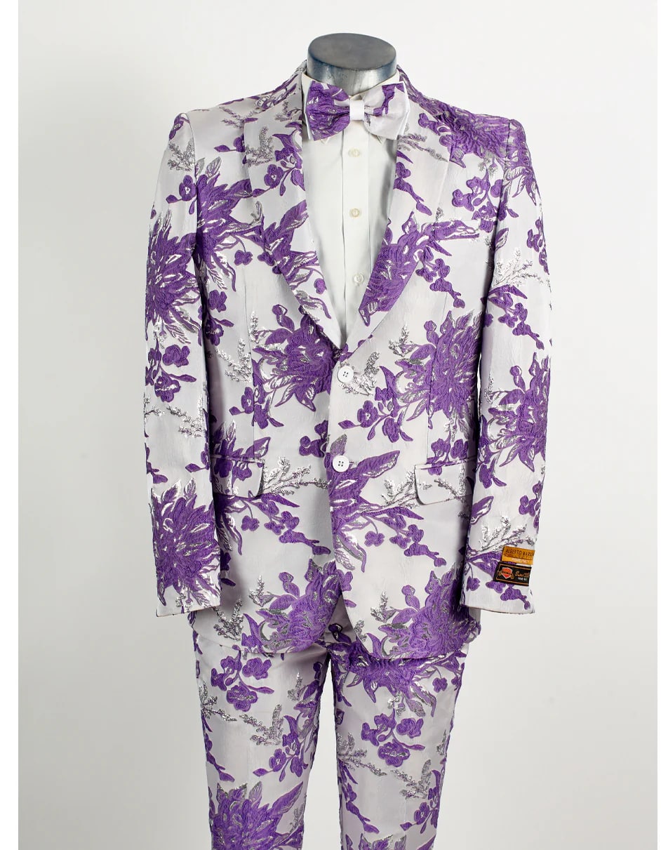 Purple Prom Suit - Purple Prom Outfit - White & Lavender Purple Prom T ...