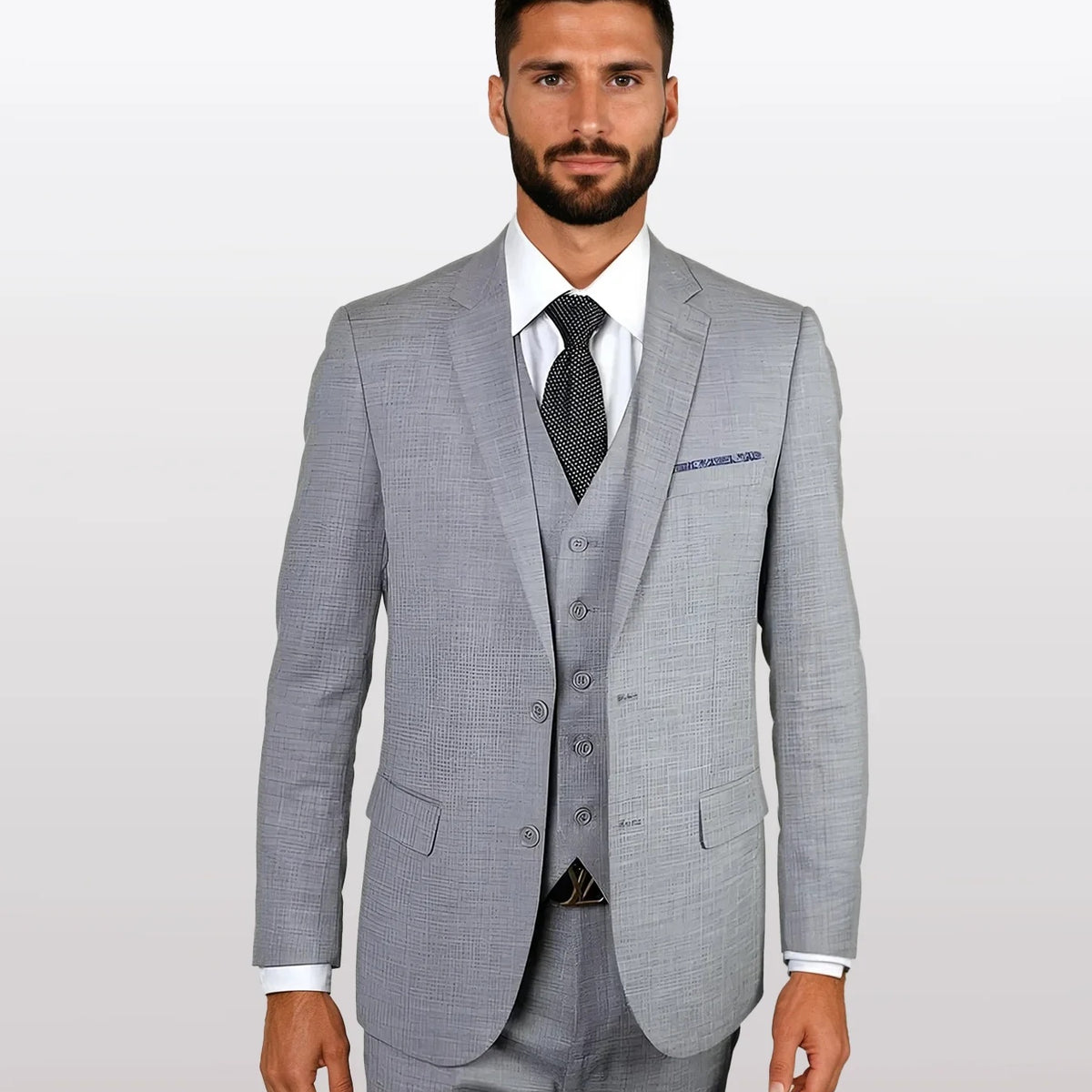 Statement Men's Dusty Grey 100% Wool Slim Fit Suits — USA Men's Outlet