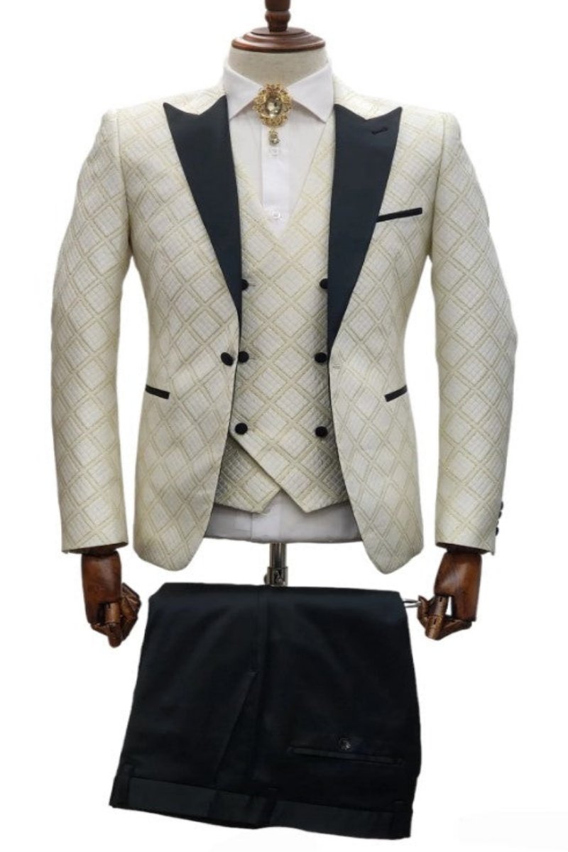 Ivory Wedding Suit - Cream Tuxedo Suit - Ivory Dinner Jacket Plus Pant ...