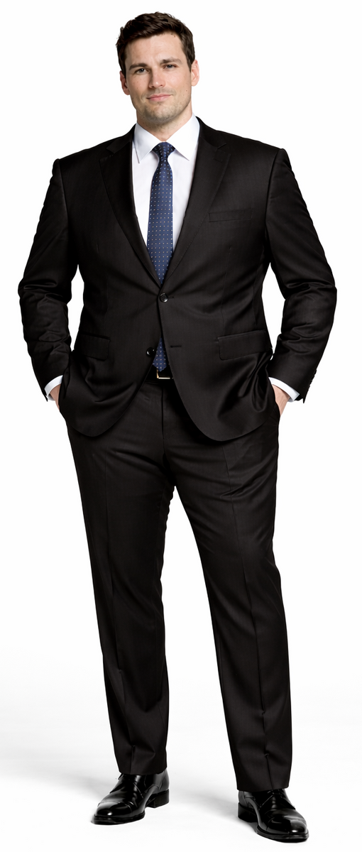 Bertolini Wool & Silk 2Pc 2 Buttons Black or Charcoal — USA Men's Outlet