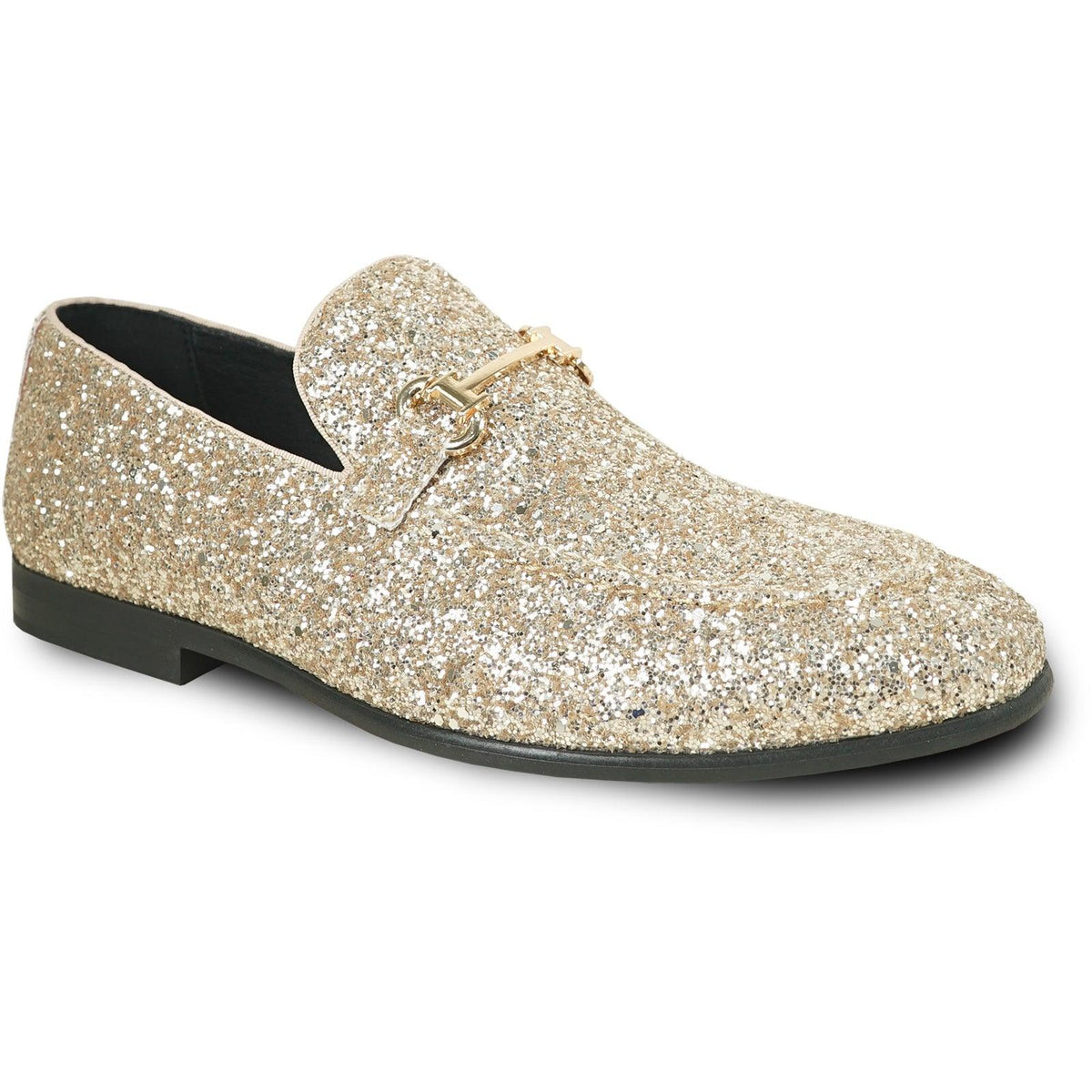 Bravo Glitter Gold Sequin Prom Tux Loafer with Buckle — USA Men's Outlet