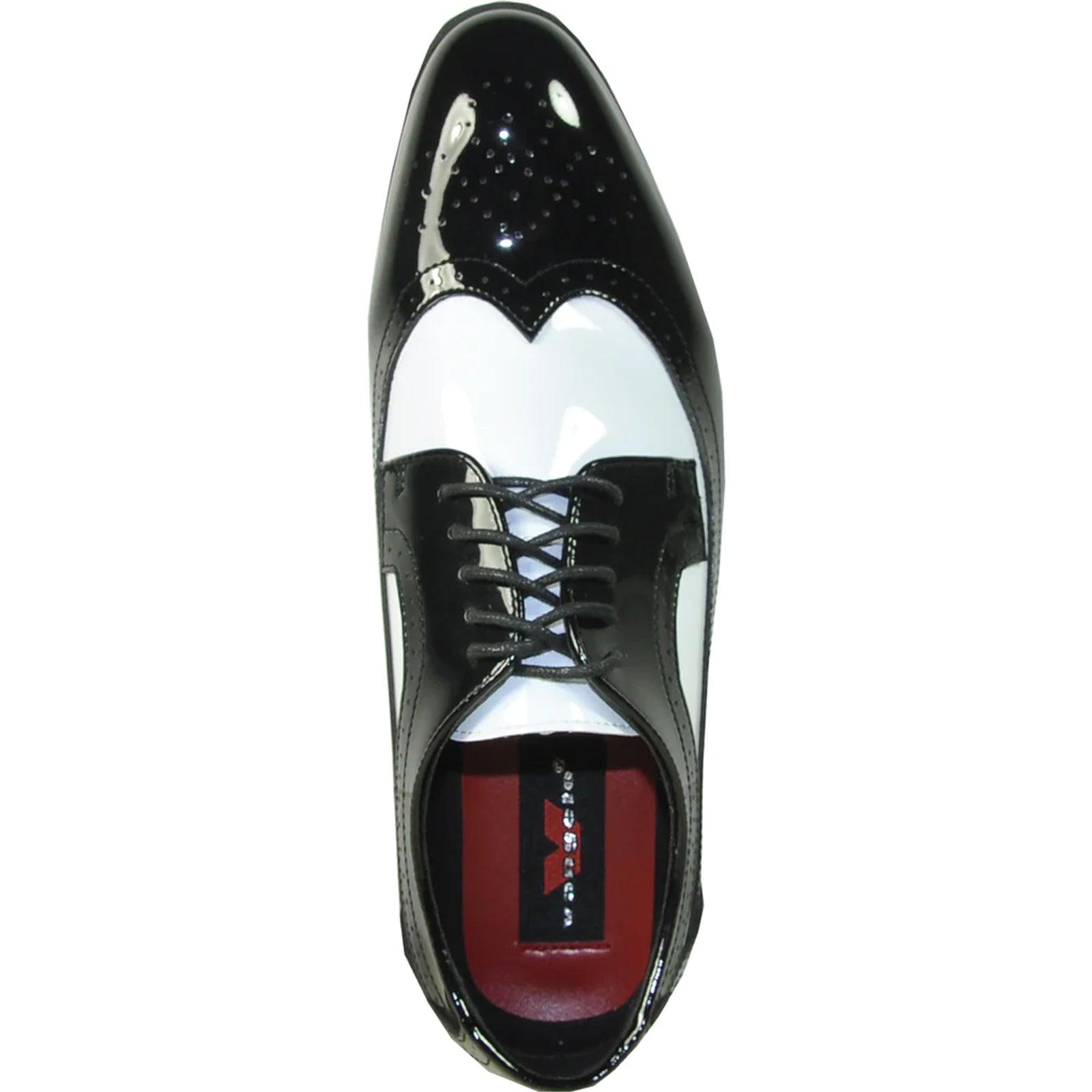 Bravo Men's 1920s Gangster Wingtip Dress Shoe - Black & White — USA Men ...