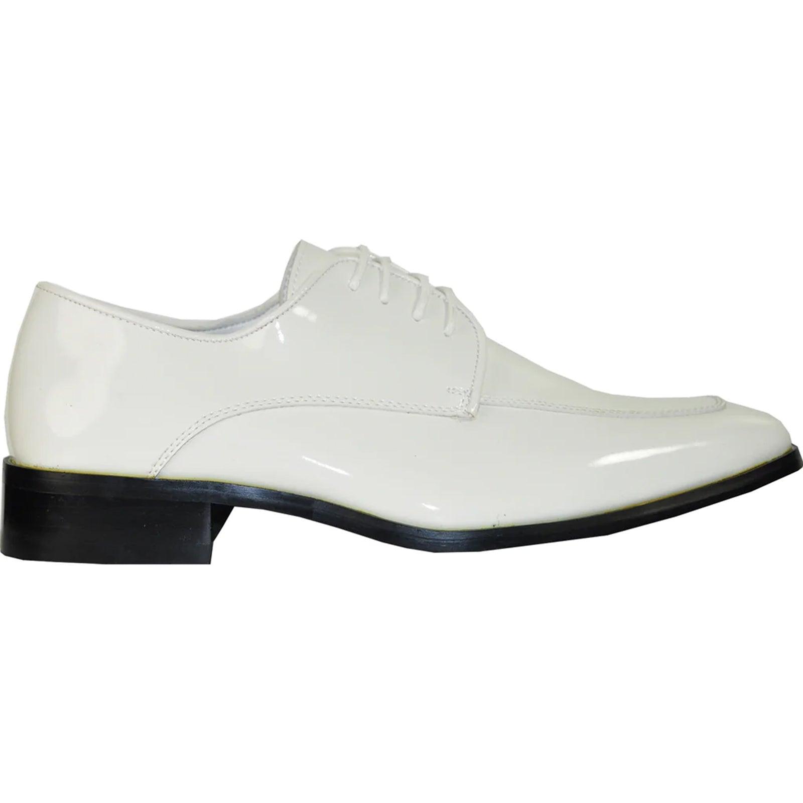 Bravo Men's Ivory Patent Moc Toe Tux Shoe - Classic Prom Elegance — USA ...