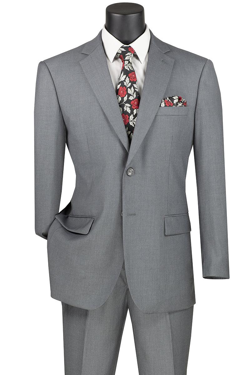 "Grey Vinci Mens Suit: Modern Fit 2 Button Class" — USA Men's Outlet