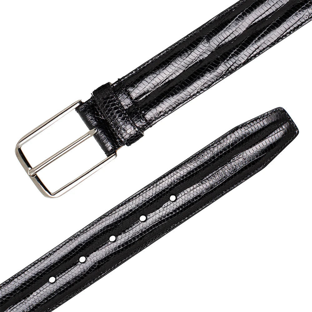 Mezlan Classic Lizard Belt Black — USA Men's Outlet