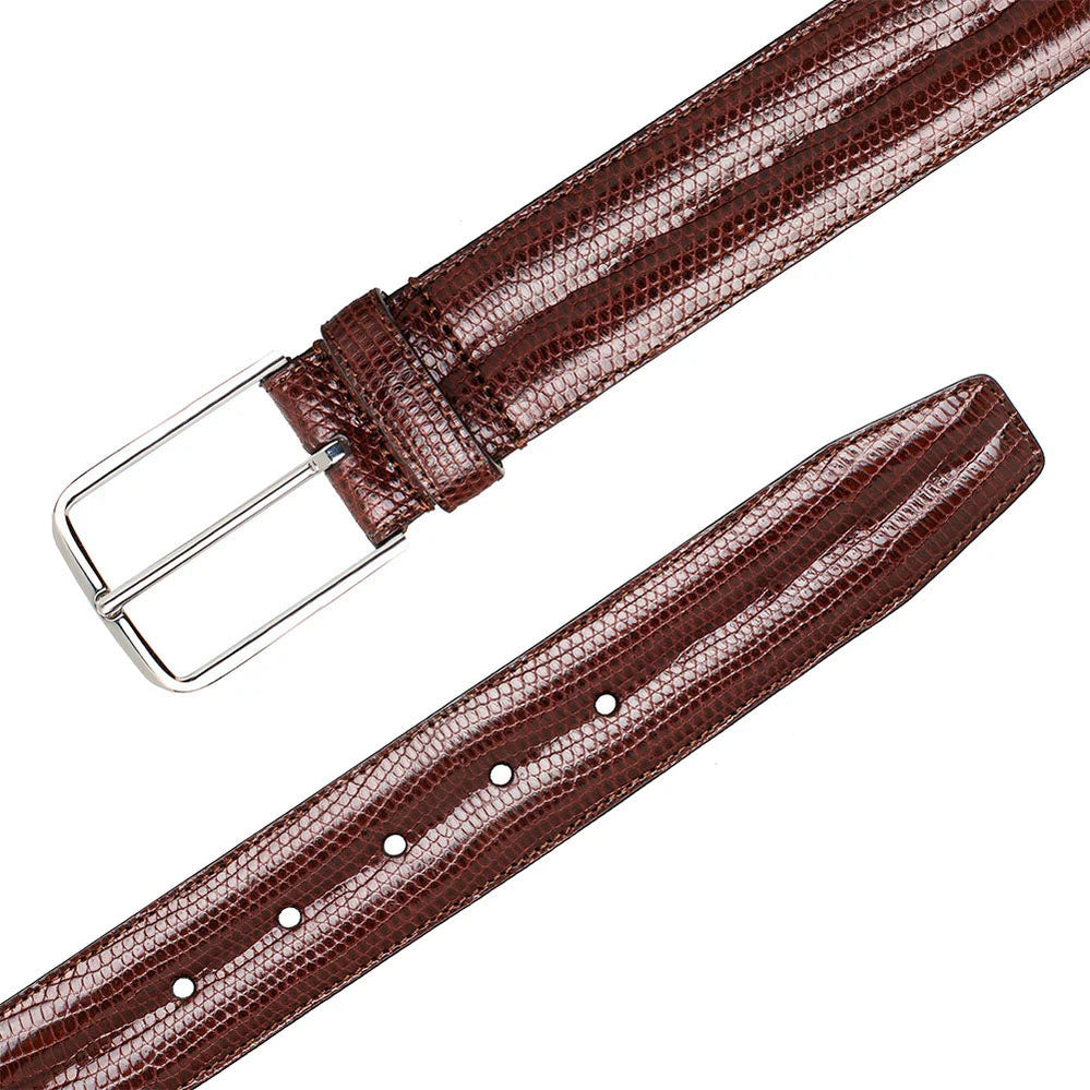 Mezlan Classic Lizard Belt Dark Brown — USA Men's Outlet