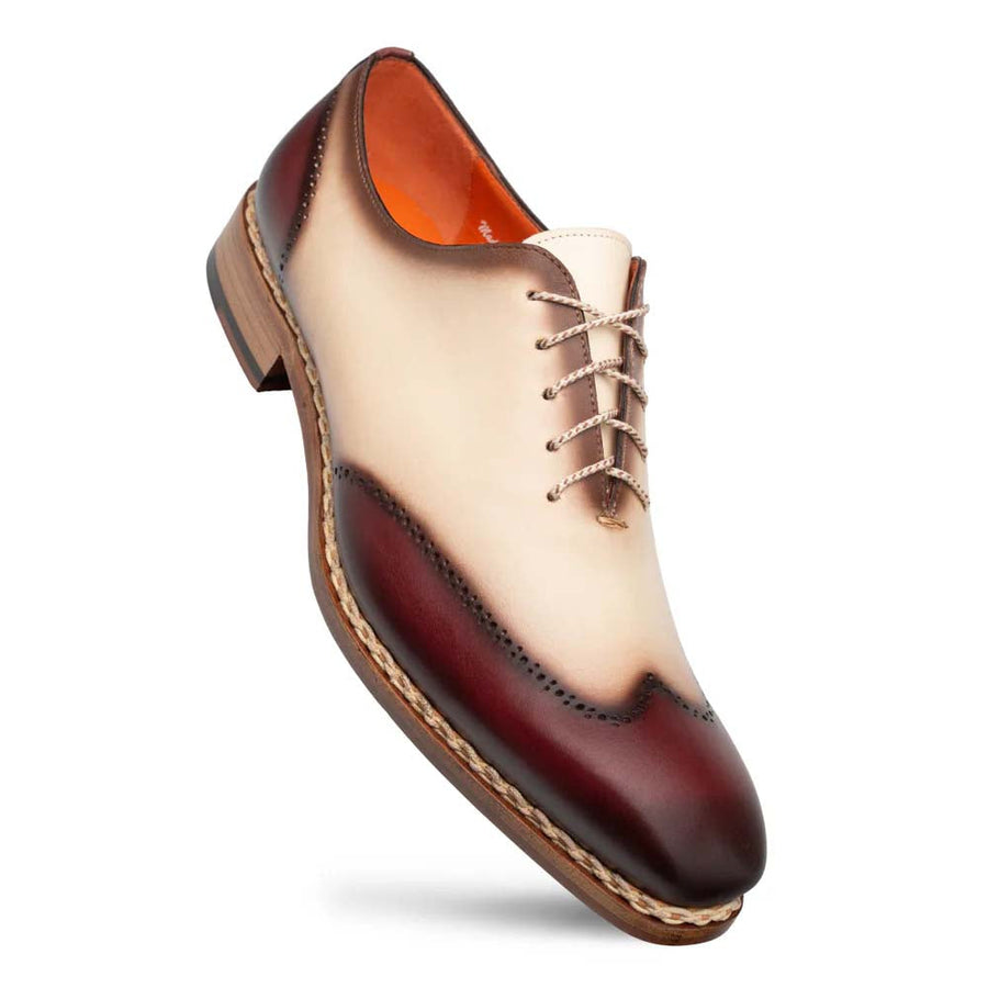 Mezlan Almagro Two-Tone Oxford Red / Bone (21592) — USA Men's Outlet