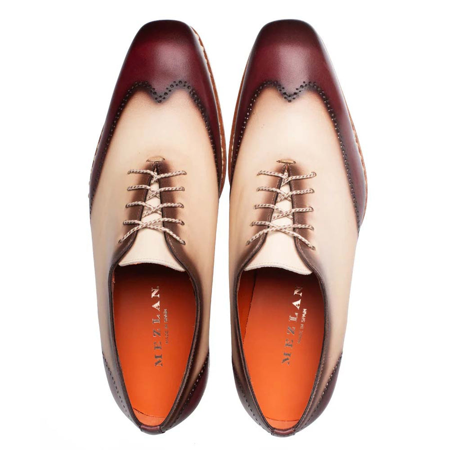 Mezlan Almagro Two-Tone Oxford Red / Bone (21592) — USA Men's Outlet