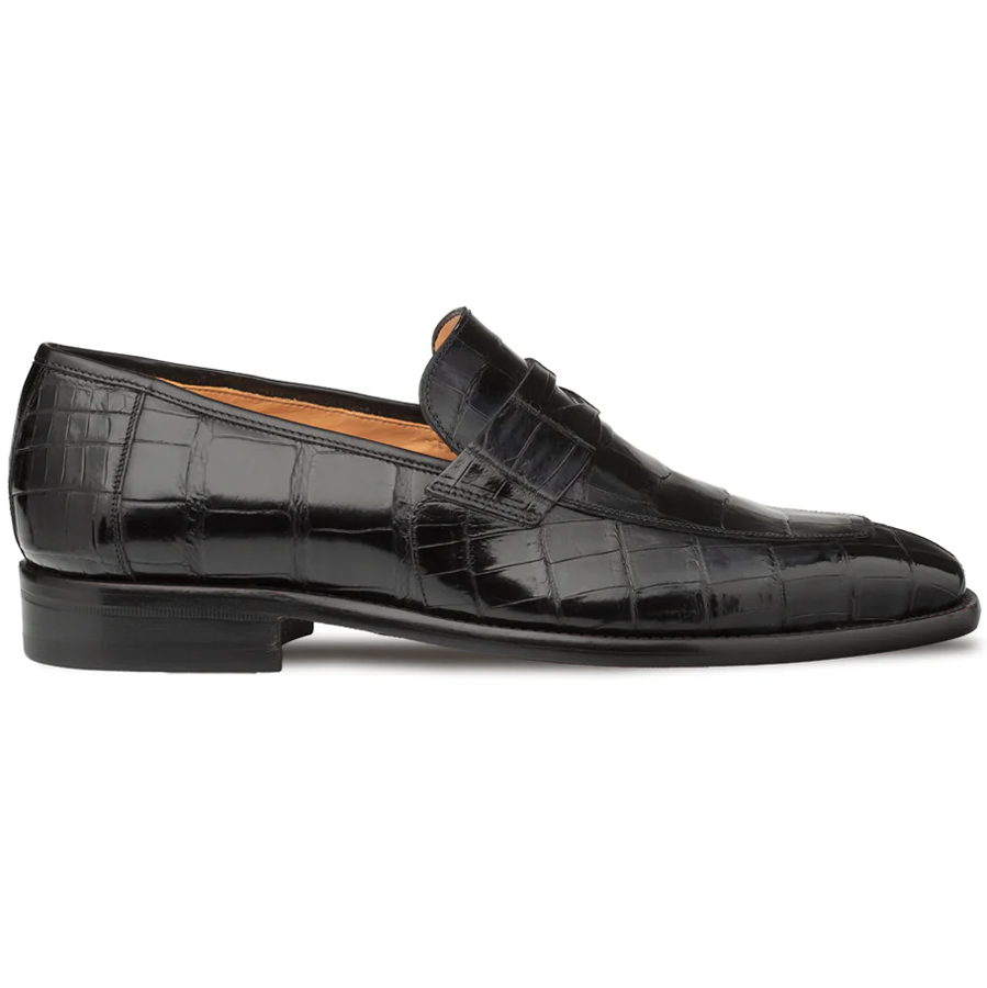 Mezlan Piccolo Alligator Penny Loafer Black (4954-J) — USA Men's Outlet