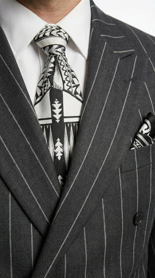 Mens Black Pinstripe AI Capone Suit – Vintage 1920s Gangster Style Thr ...