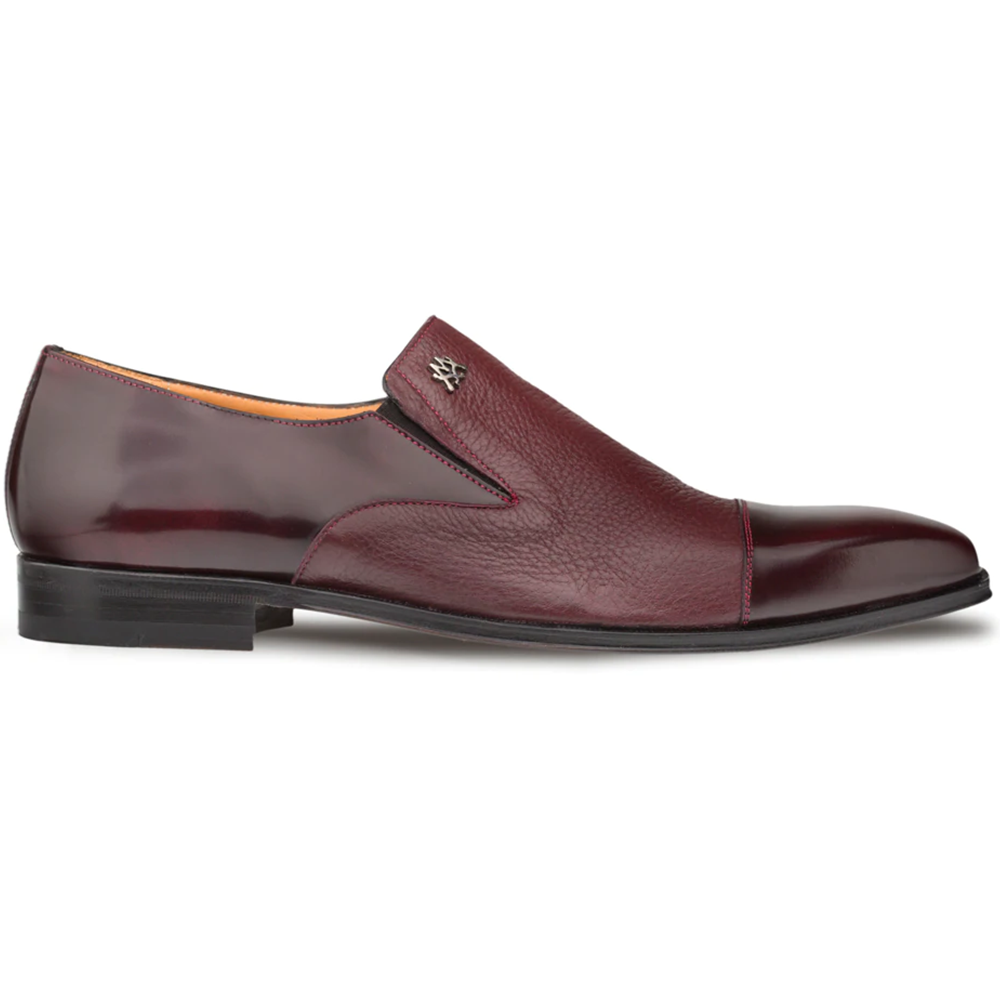 Mezlan Milani Deerskin Cap Toe Loafers Burgundy (18984) — USA Men's Outlet