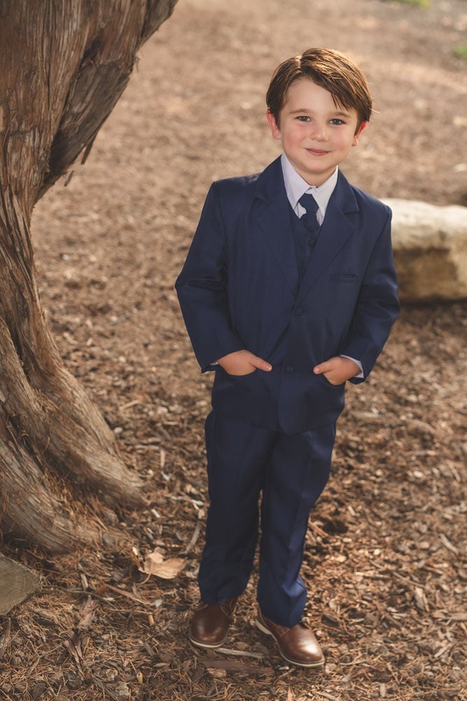 "Joey" Kids Indigo Suit 5-Piece Set — USA Men's Outlet