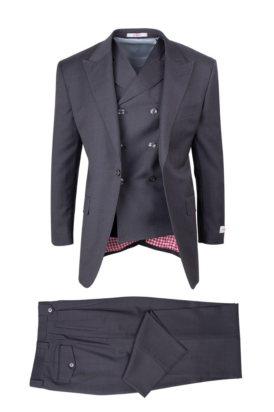 Tiglio Italian Suit - Real Wool Fabric Super 150's San Giovesse Gray ...