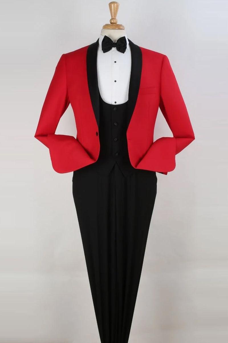 "Exquisite Red Tuxedo: A Regal Choice for Prom Nights and Wedding Cele ...