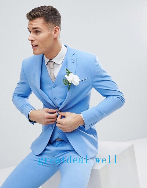 Blue sale prom blazer Baby Blue Prom Tuxedo — USA Men's Outlet