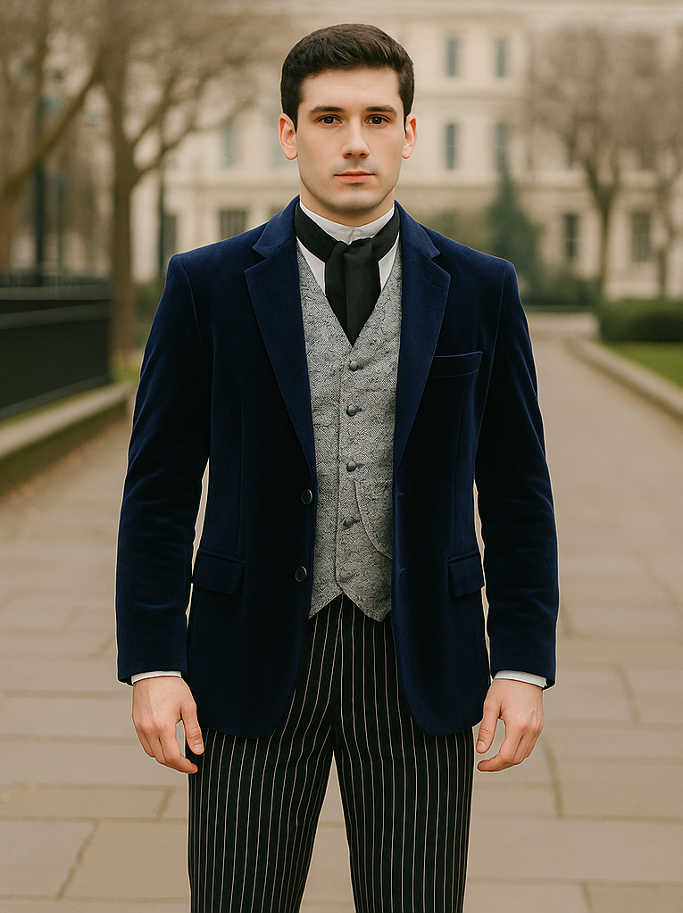 Sapphire Velvet Roderick Smoking Jacket – Men's Evening Wear — USA Men ...