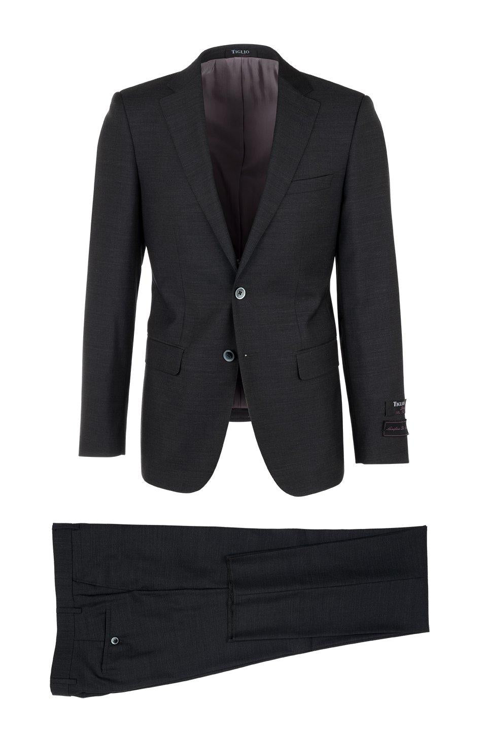 Tiglio Italian Suit - Real Wool Fabric Super 150's Porto Slim Fit Suit ...