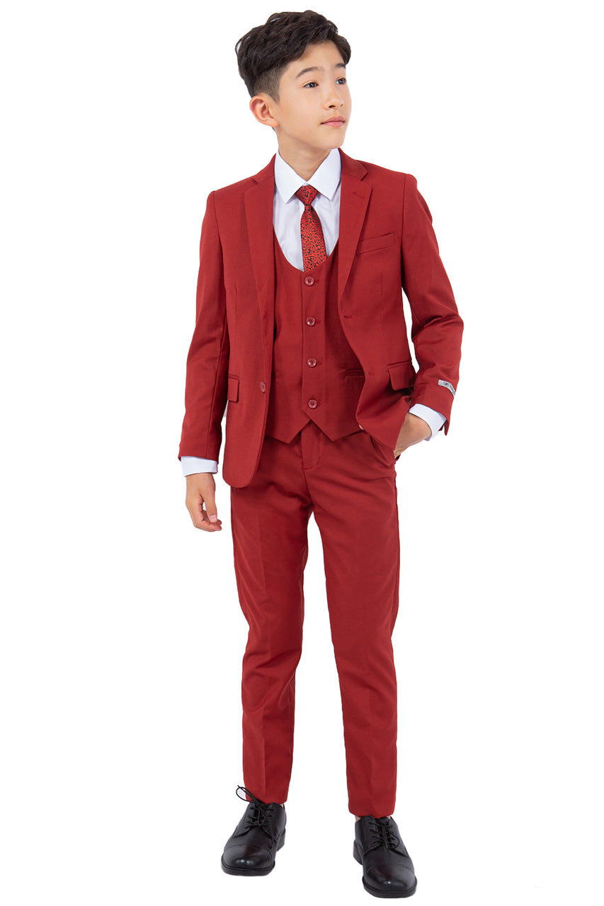 "Huntington" Stacy Adams Kids Brick Suit (5-Piece Set) — USA Men's Outlet