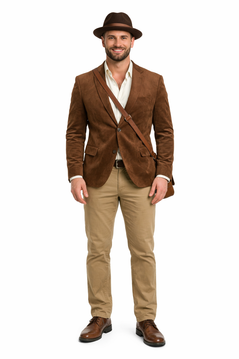 Zacchi Men’s Cognac Micro Suede Sport Coat — USA Men's Outlet
