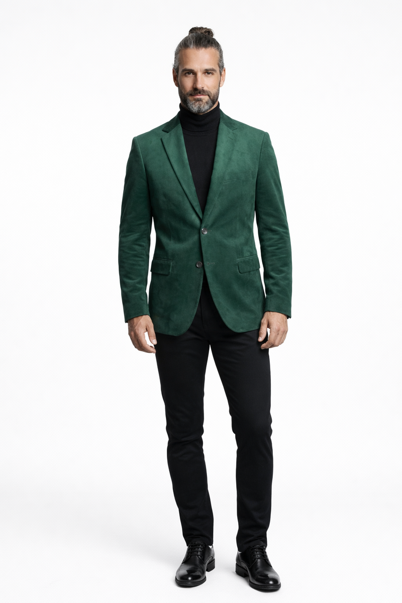 Zacchi Men’s Hunter Green Micro Suede Sport Coat — USA Men's Outlet