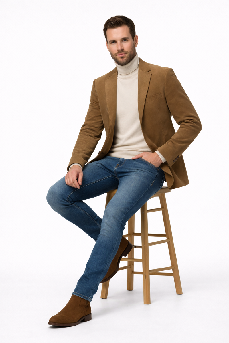 Zacchi Men’s Tan Micro Suede Fashion Sport Coat — USA Men's Outlet